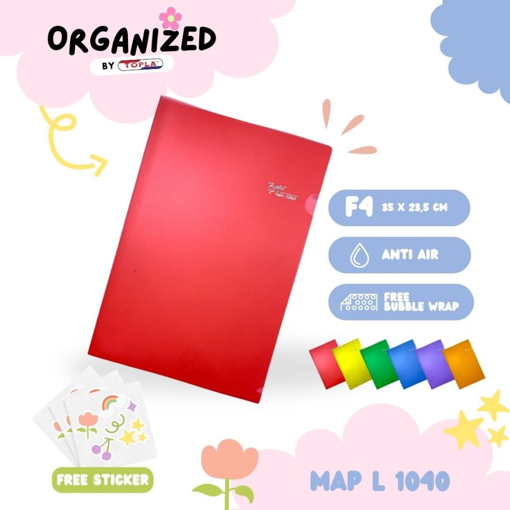 Jual TOPLA Map L Folder Map Dokumen Folio 1040 Map Slip Dokumen Kertas ...