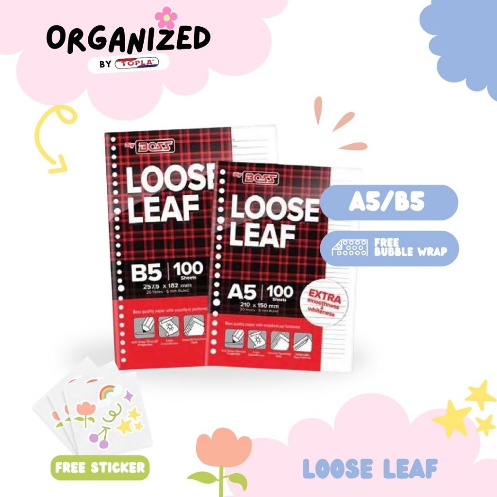 Jual Kertas Binder Loose Leaf A5/B5 50 Lembar Kertas Binder BigBoss ...