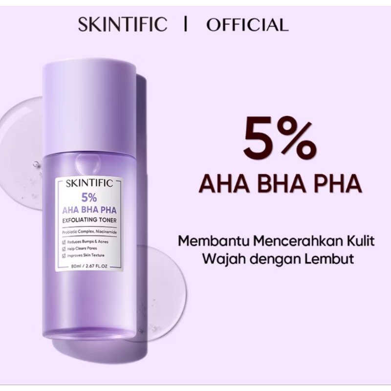 Jual SKINTIFIC 5% AHA BHA PHA Exfoliating toner 80ml | Shopee Indonesia