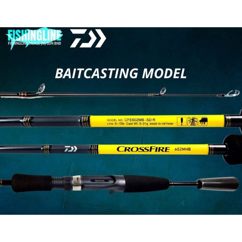 Jual Joran BC Daiwa CROSSFIRE R 2020 602MB | 602MHB | BAITCASTING | ALAT PANCING UNGGULAN ...