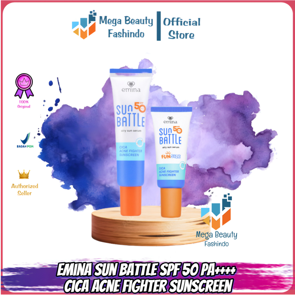 Jual Emina Sun Battle SPF 50 PA++++ Cica Acne Fighter Sunscreen ...