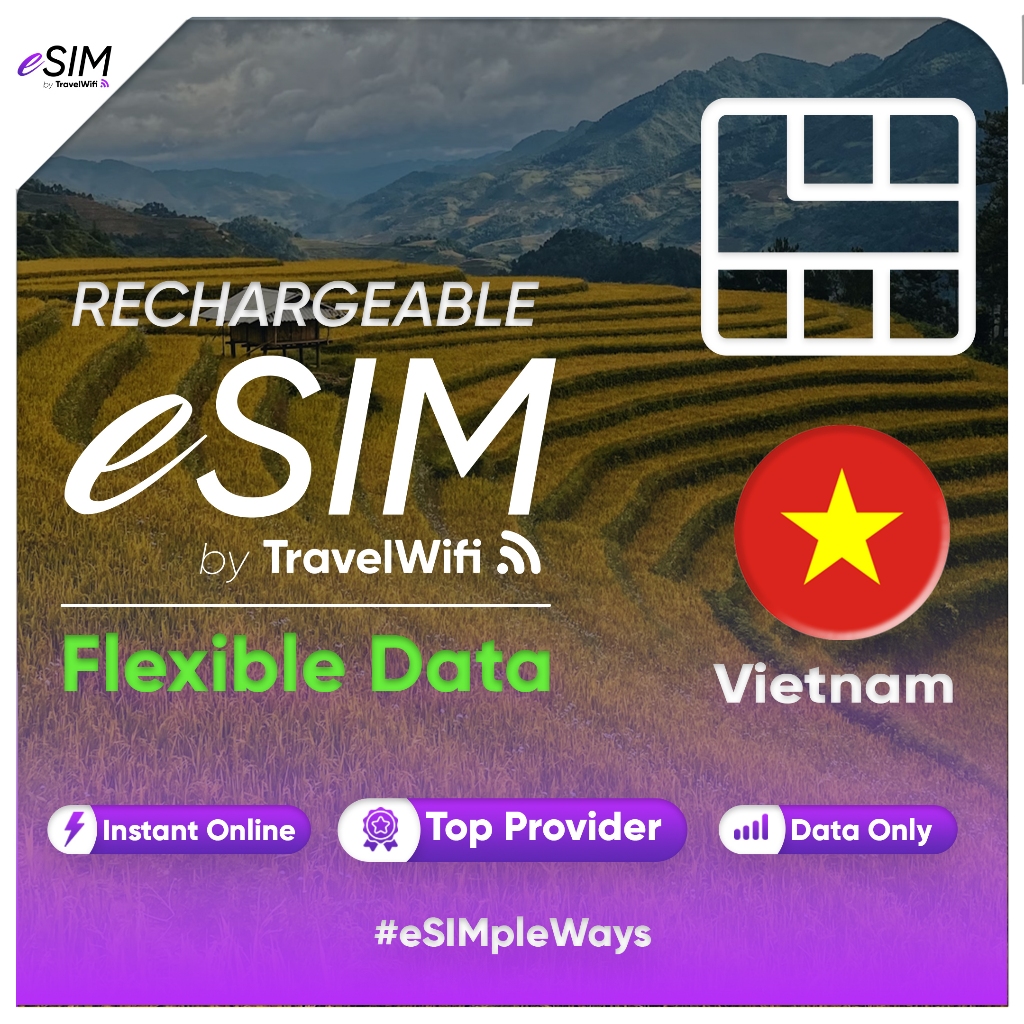 Jual RECHARGEABLE eSIM VIETNAM Flexible Data | VIETNAM Travel eSIM Card | eSIM VIETNAM | eSIM by ...