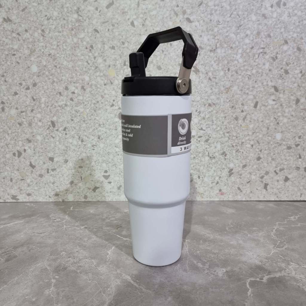Jual TUMBLER HANDLE PREMIUM STAINLESS 900ML 3IN1 / BOTOL MINUM ANTI ...