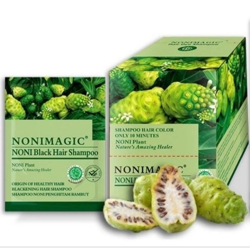 Jual Bsy Noni magic black hair shampoo 20ml (1box / 20 sachet) | Shopee ...