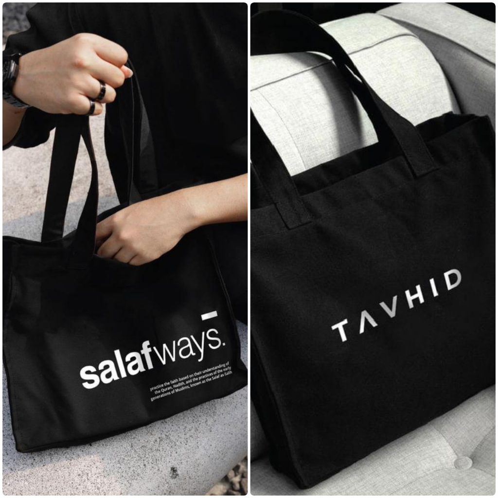 Jual Totebag Tas Wanita Muslimah Tote Bag Pria Bahan Kanvas Tebal ...