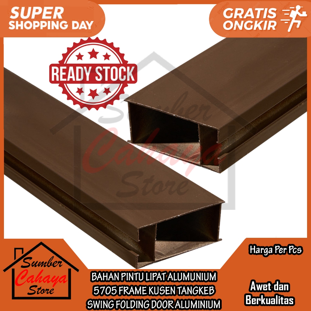 Jual BAHAN PINTU LIPAT ALUMUNIUM PROFIL 5705 FRAME TIANG POLOS FOLDING ...