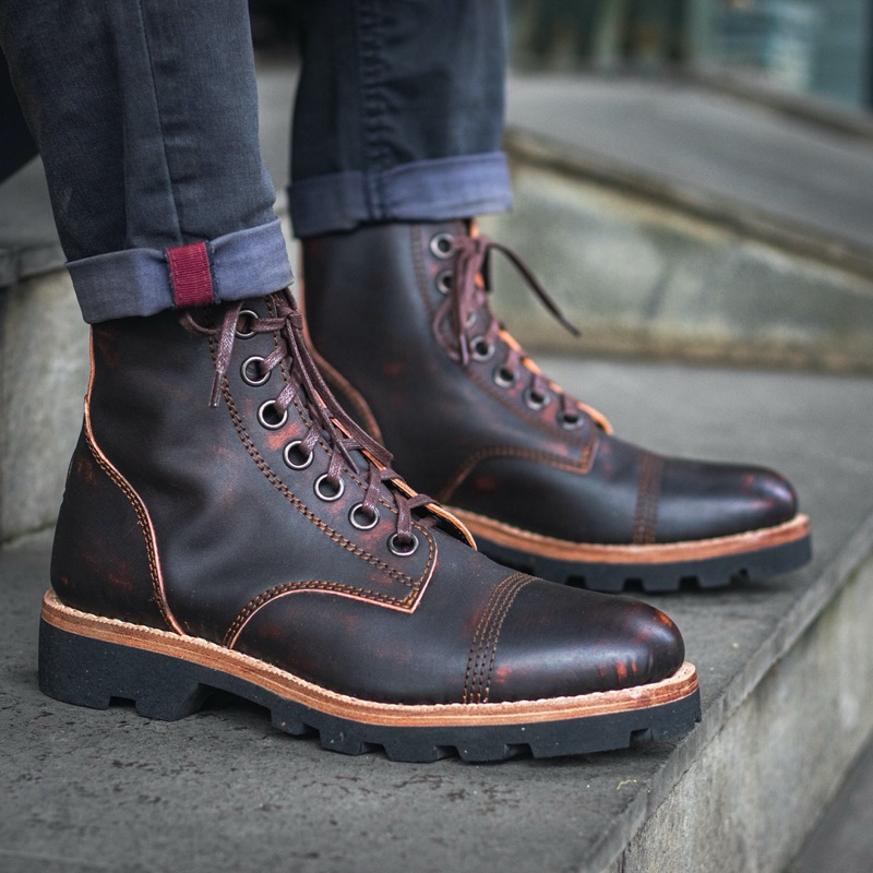 Jual Sepatu Kulit Asli - Volkana Boots 7Hole Slim by Akar NFYR | Shopee ...