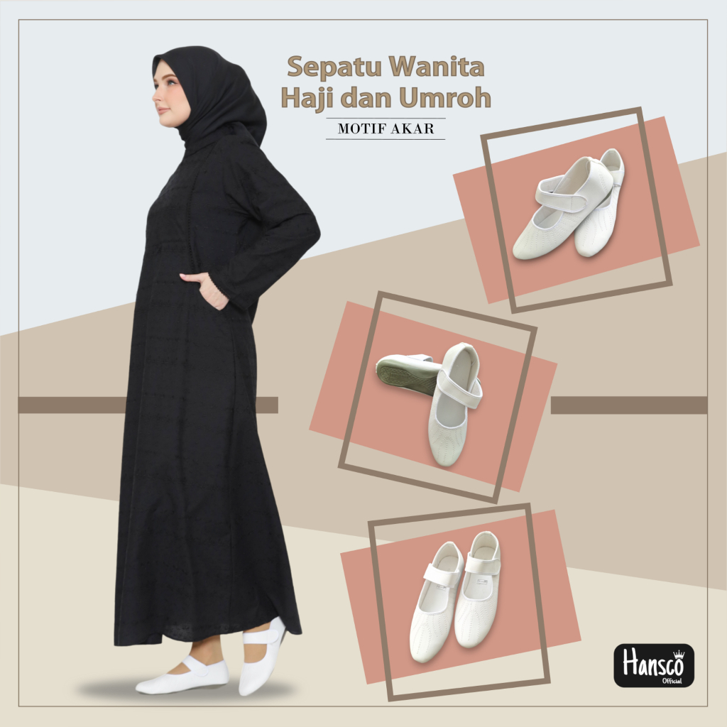 Jual Sepatu Umroh Wanita Motif Akar Perlengkapan Umroh Haji Wanita ...