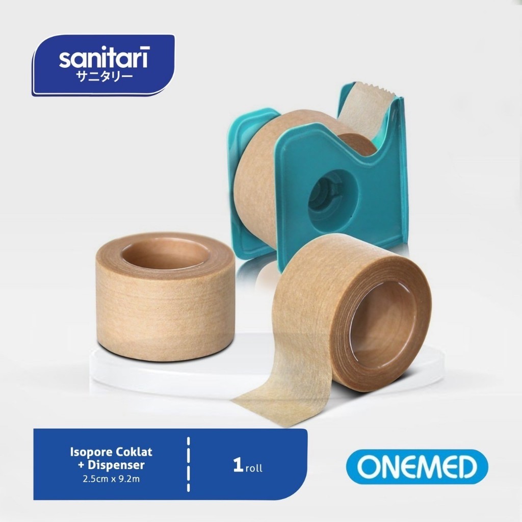 Jual Isopore 2,5cm x 9,2m + Dispenser Cokelat Surgical Tape Paper Tape ...