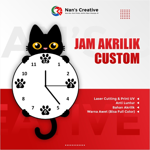 Jual JAM DINDING AKRILIK CUSTOM/ACRYLIC CUSTOM JAM DINDING | Shopee ...