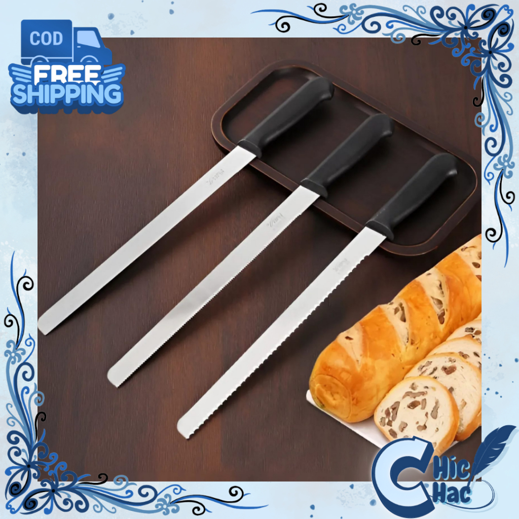Jual Pisau Roti Stainless Steel / Pisau Gerigi Panjang Serrated Bread ...