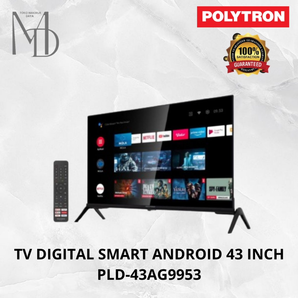 Jual Polytron TV Smart Android 43 Inch 43RG PLD 43AG9953 / PLD43AG9953 ...