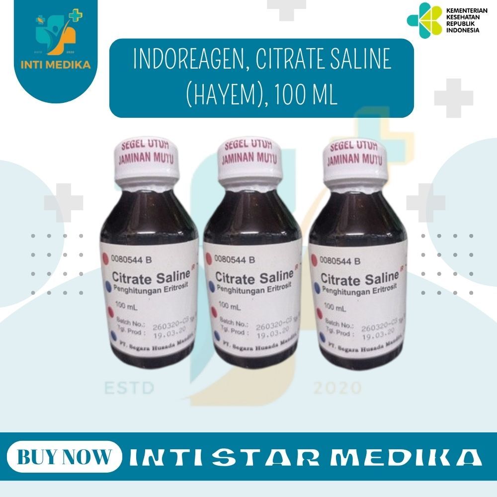 Jual INDOREAGEN, CITRATE SALINE (HAYEM), 100 ML | Shopee Indonesia