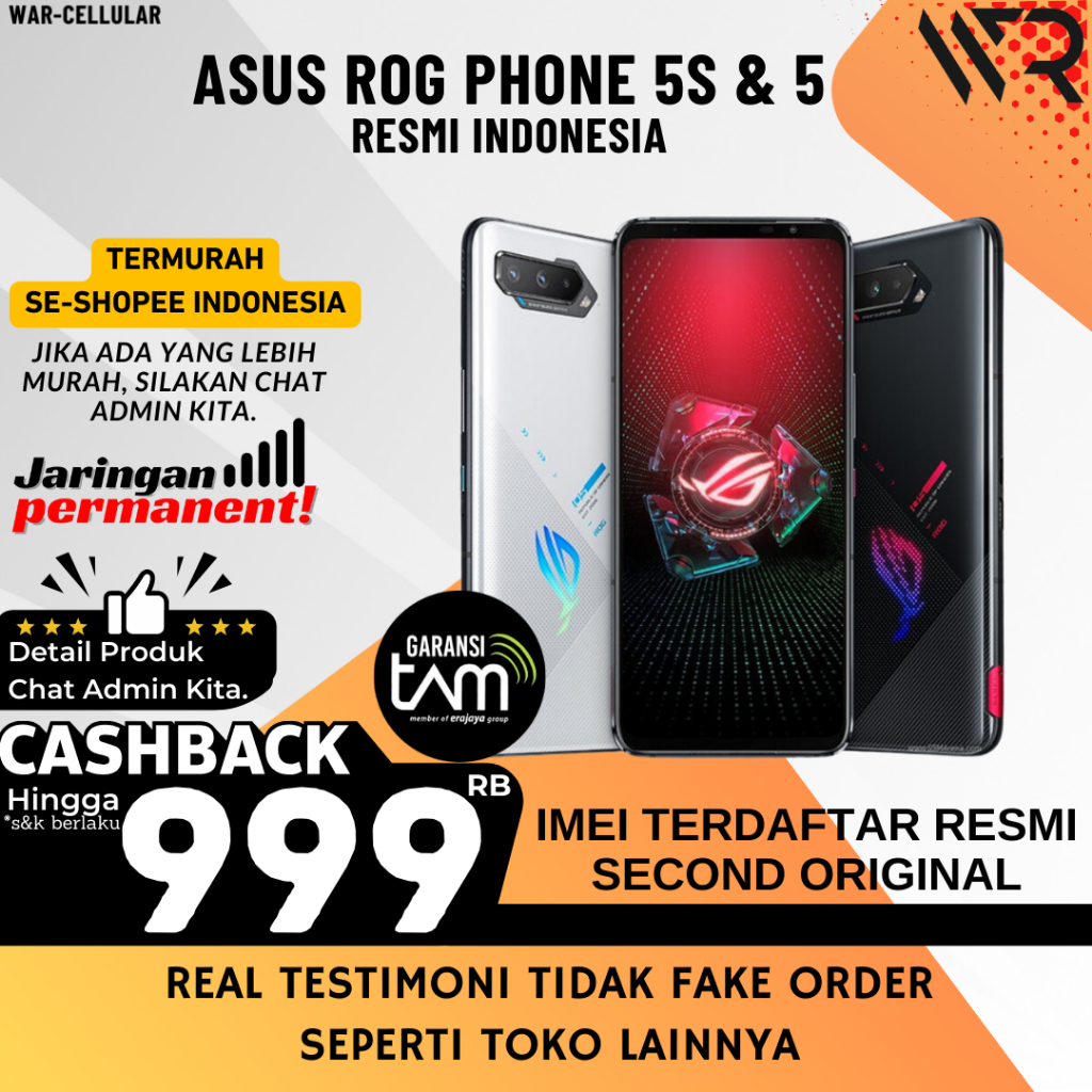 Jual Tam Asus Rog Phone 5s 5 8 128gb 12 256gb Garansi Resmi Indonesia
