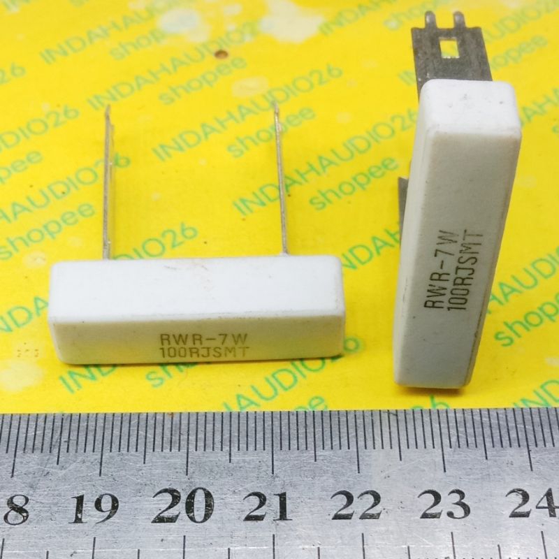 Jual KAKI PLAT 100R 7w resistor 100 R 5 persen 100ohm 7Watt resistor ...