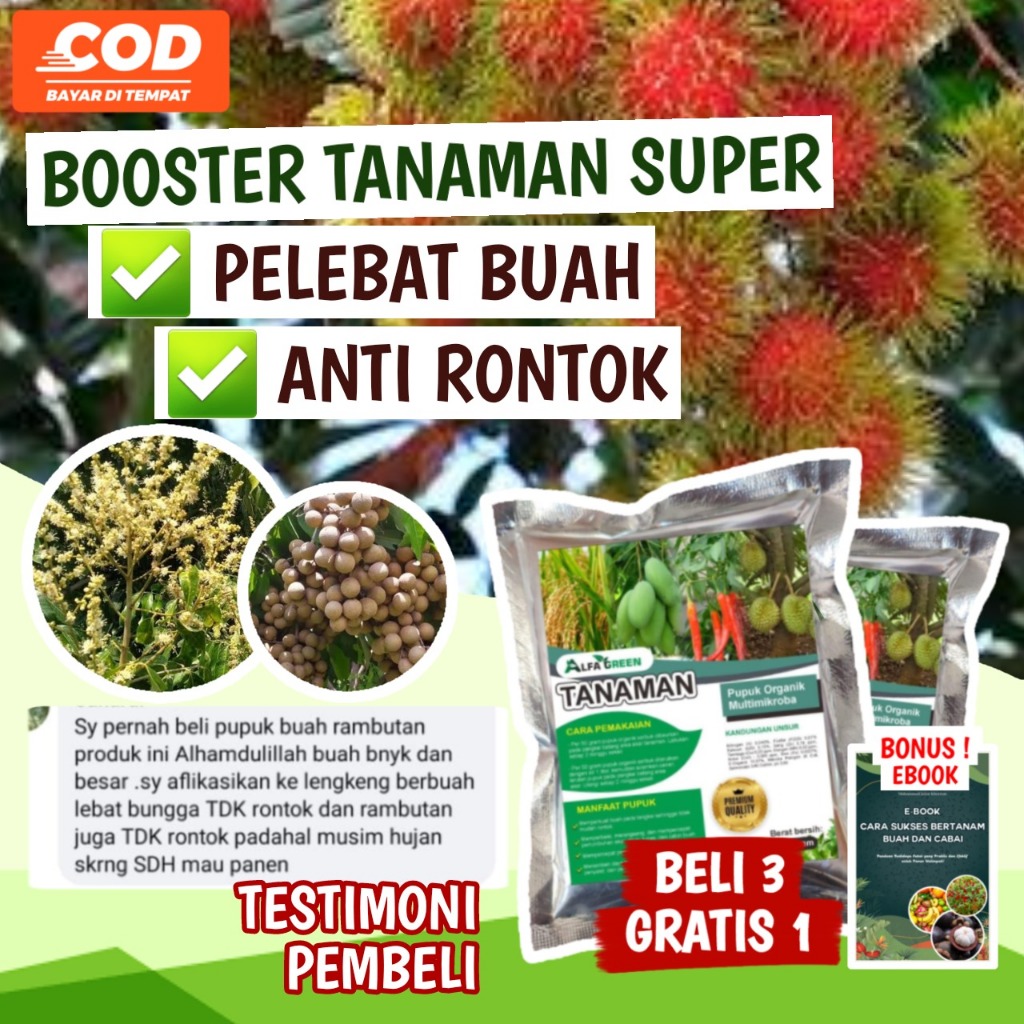 Jual ALFAGREEN-Pupuk Booster Organik Pelebat Buah Pemacu Bunga dan Buah Durian Agar Cepat ...