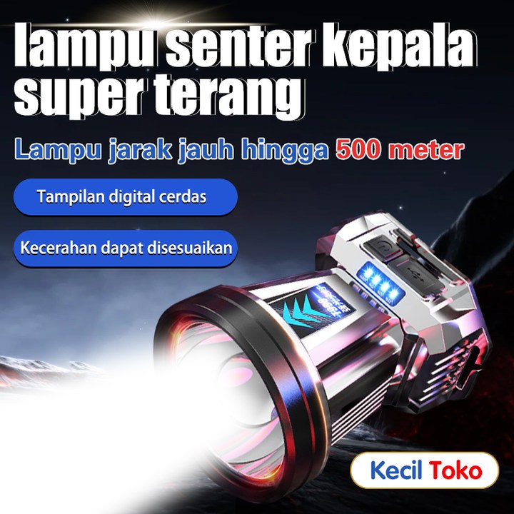 Jual Lampu depan kuat, pengisian daya jarak jauh, tahan air, lampu pancing malam ultra terang ...