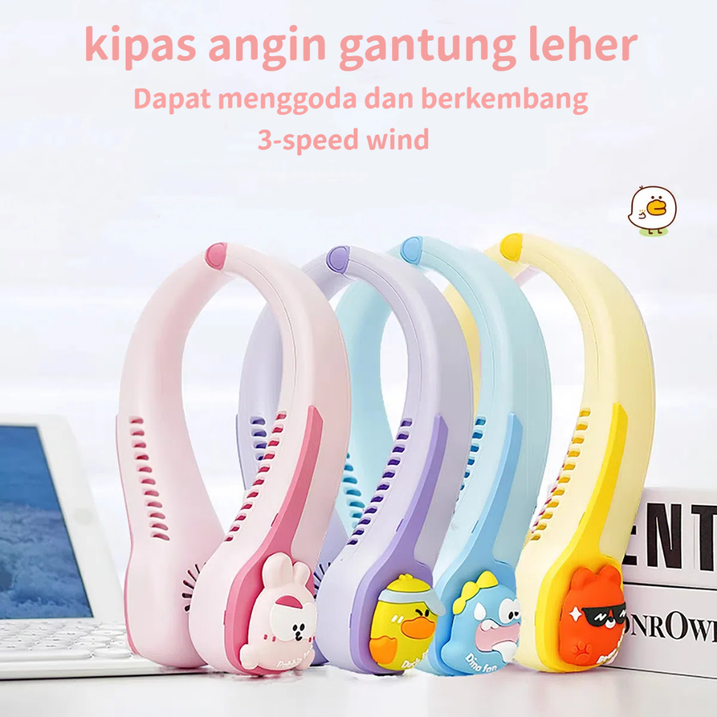 Jual Kipas Angin gantung Leher Portable USB Rechargeable/ neck fan ...