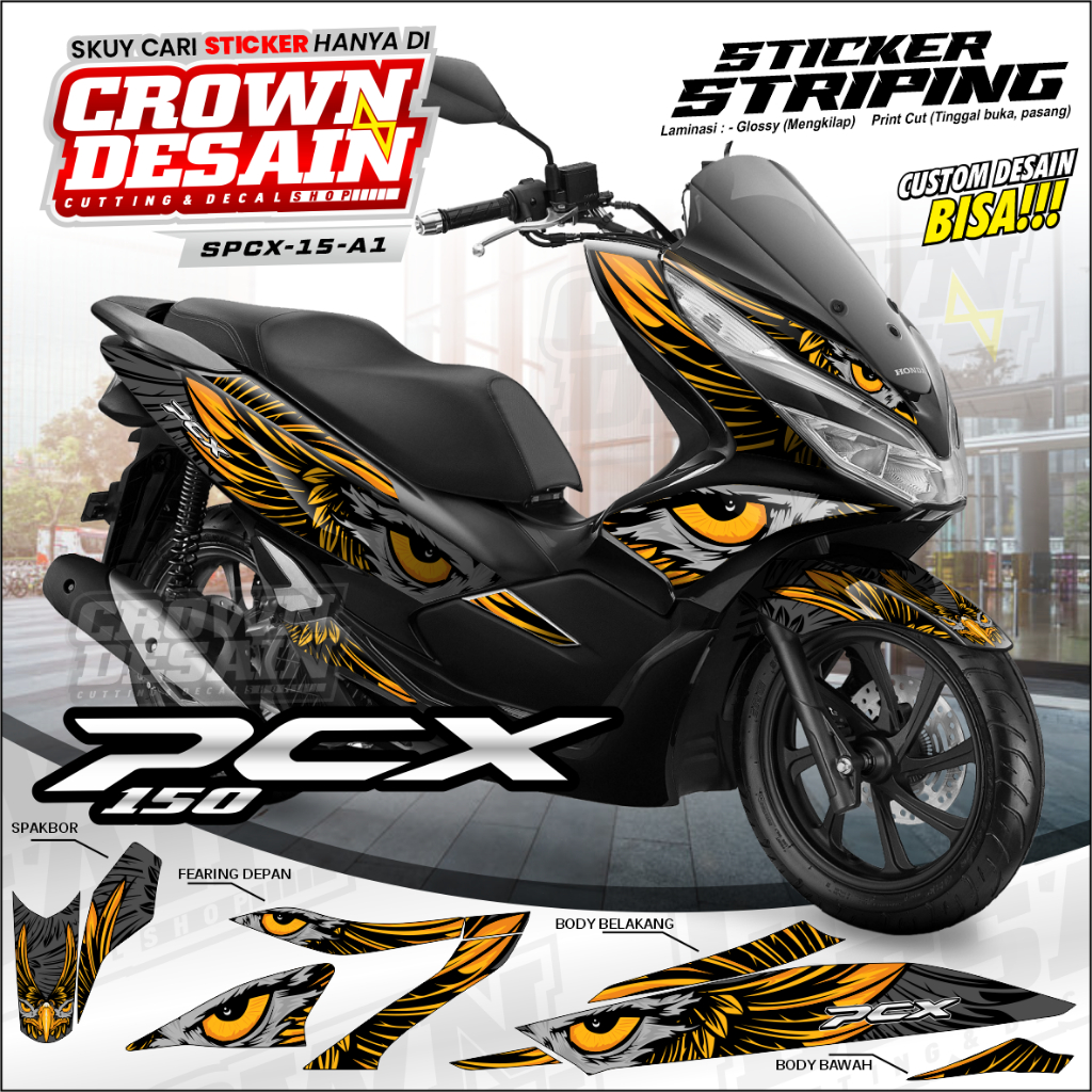 Jual Stiker Striping PCX 150 Motif ELANG - Decal Stiker Striping Vinyl ...