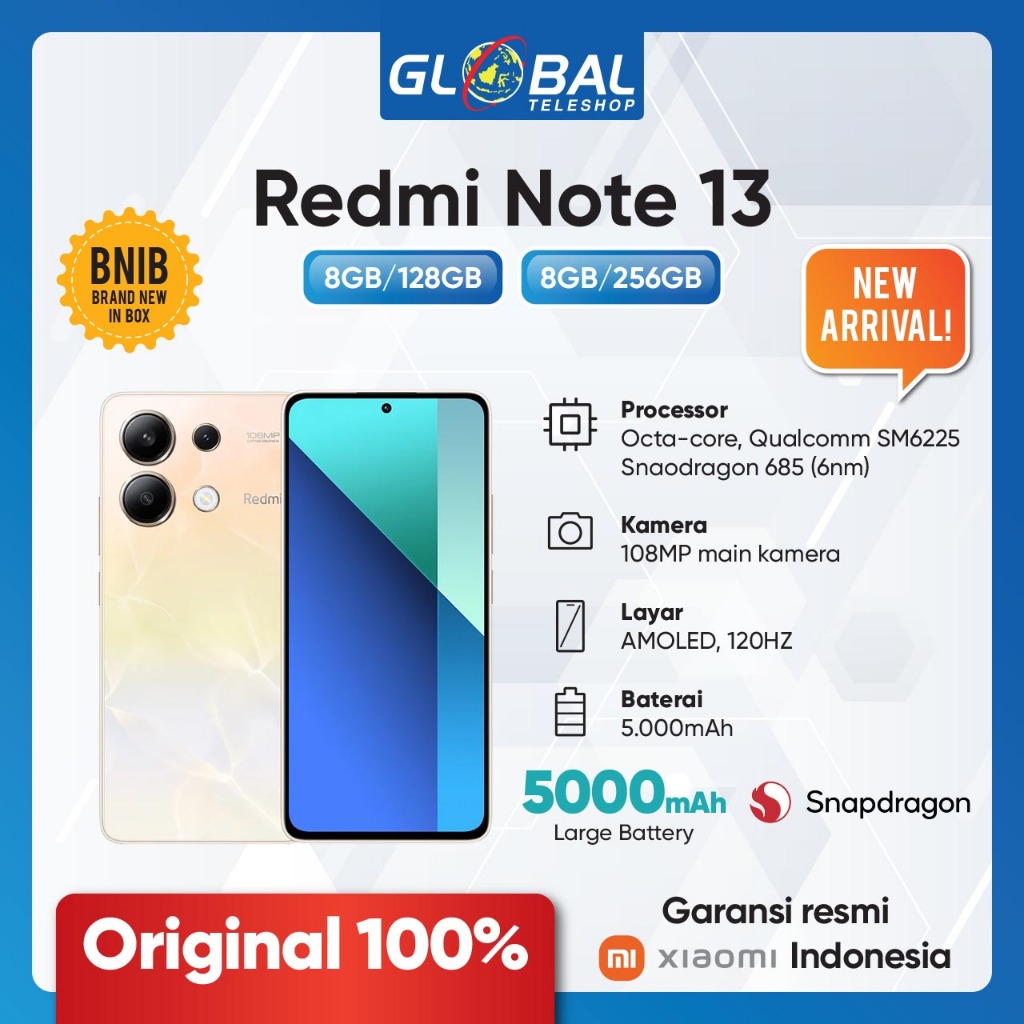Jual Xiaomi Redmi Note 13 4G 8/128GB 8/256GB - Garansi Resmi | Shopee ...