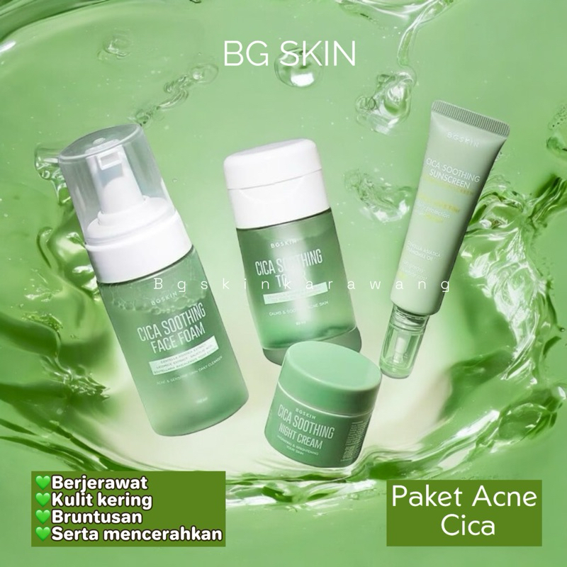 Jual PAKET ACNE CICA BG SKIN | Shopee Indonesia