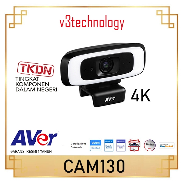 Jual AVER CAM130 Compact 4K Webcam Camera Conference 120° With Light | Shopee Indonesia
