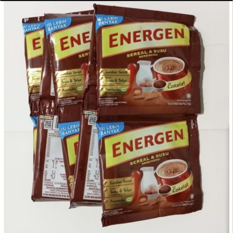 Jual ENERGEN minuman sereal rasa coklat, vanila, kacang ijo, jahe ...