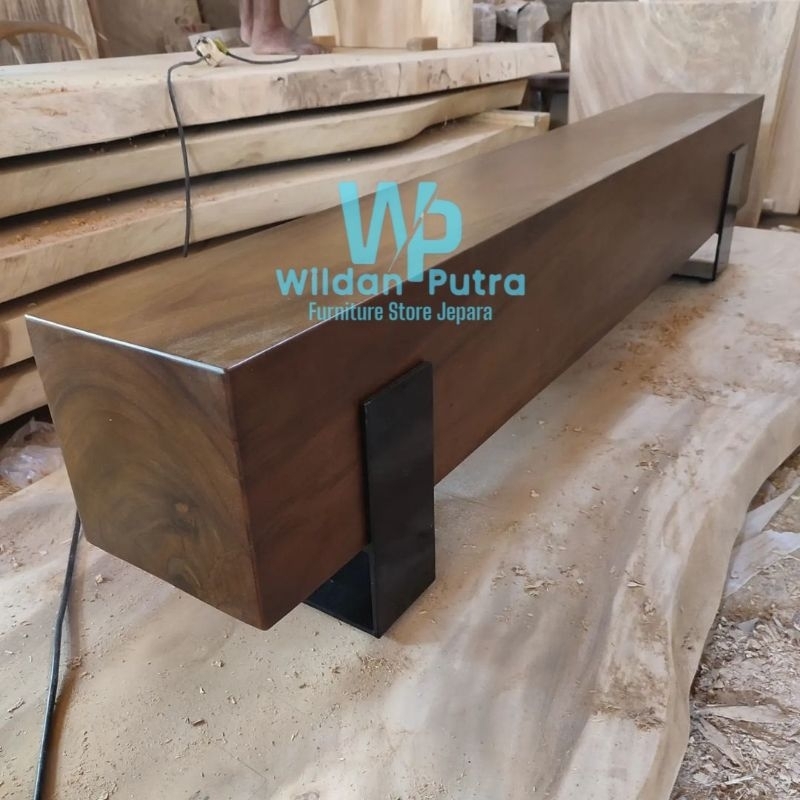 Jual BANGKU BALOK KAYU TREMBESI SOLID KAKI PLAT BESI FINISHING | Shopee ...