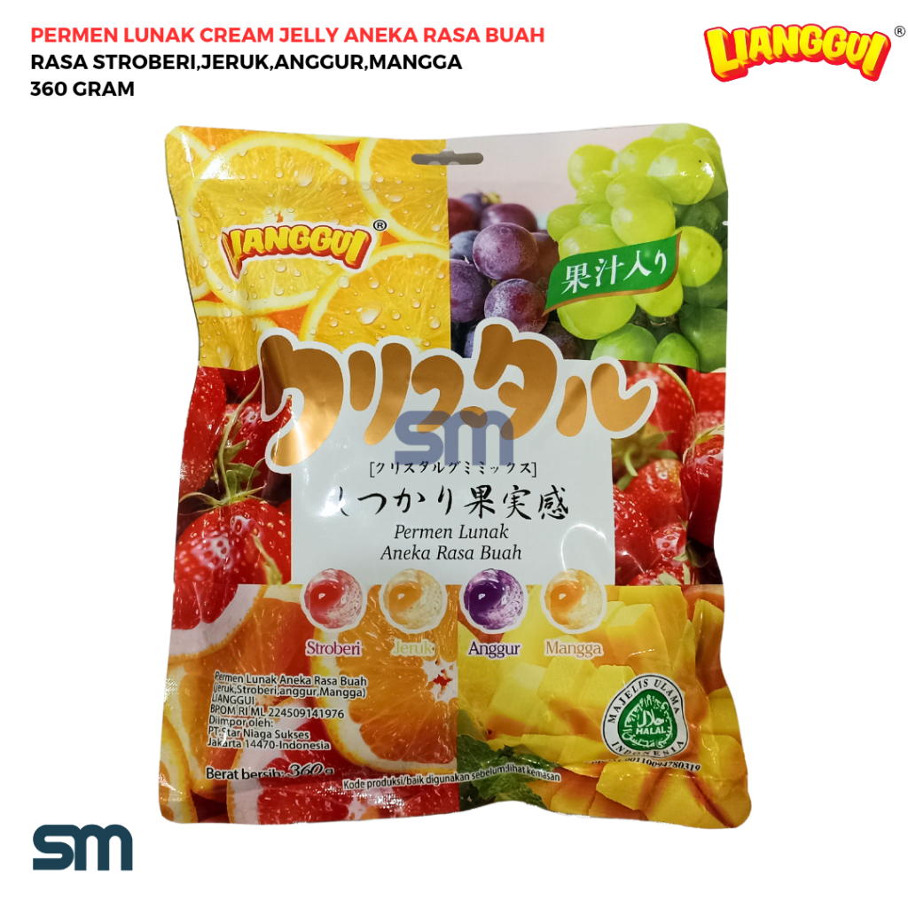 Jual LIANGGUI PERMEN LUNAK CREAM JELLY ANEKA RASA BUAH 360 GRAM ...