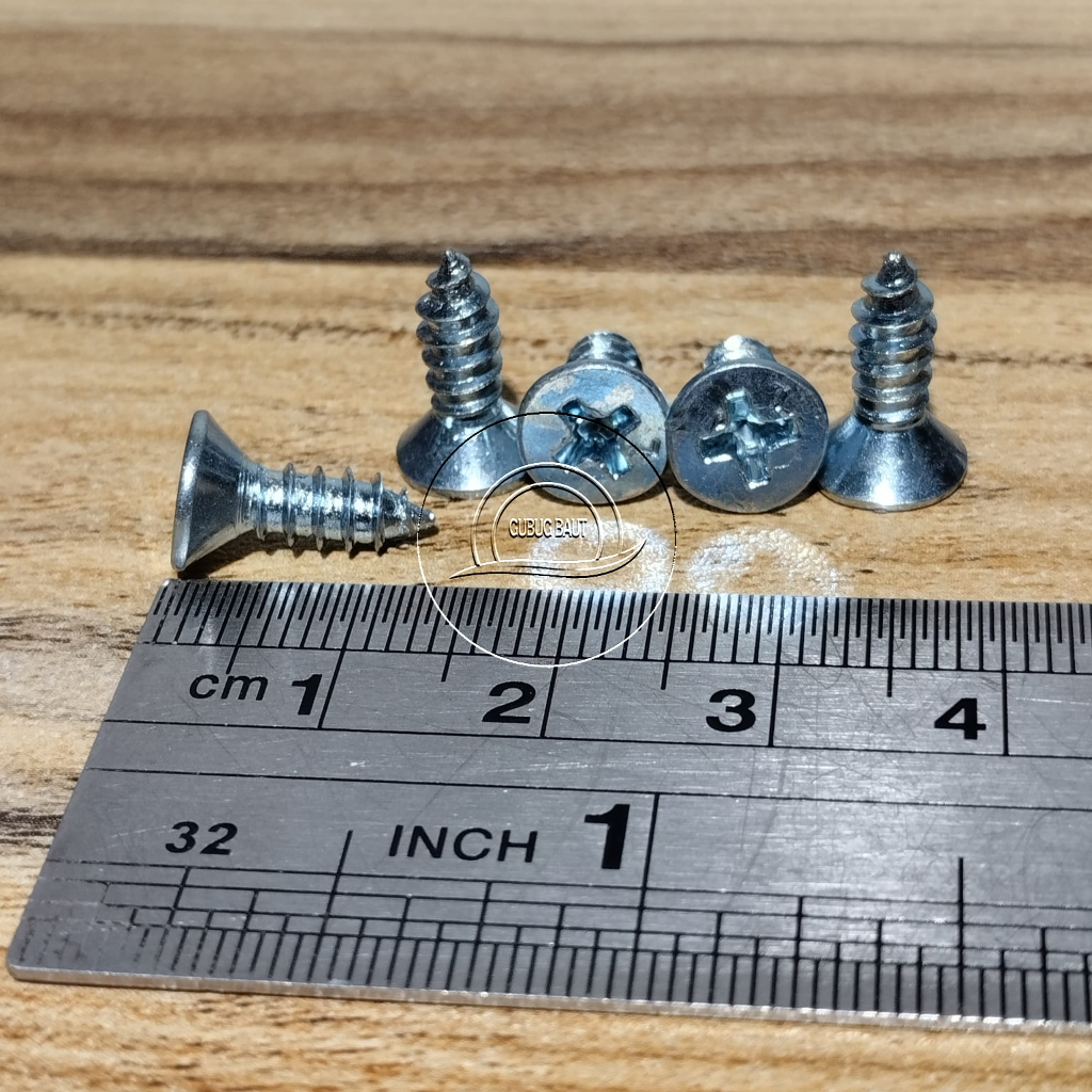 Jual SEKRUP FH FAB PANJANG 1,2CM 8X1/2 SKRUP F+AB TAPPING TAPING SCREW ...