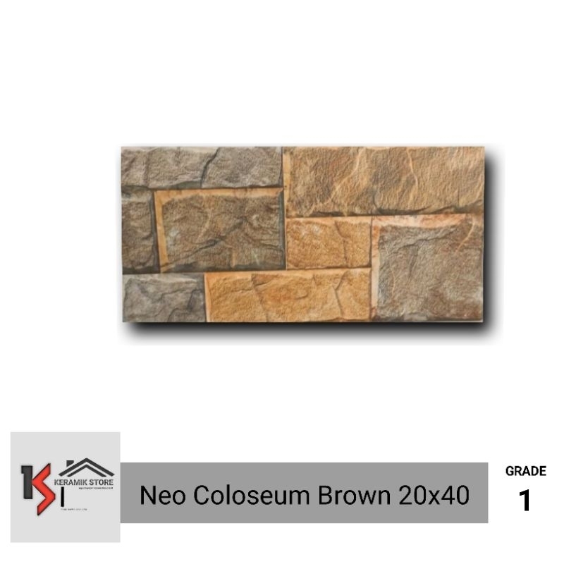 Jual Keramik Dinding 20x40 Neo Coloseum Brown Kw1 | Shopee Indonesia