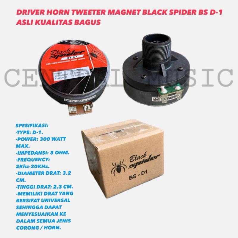Jual DRIVER HORN TWEETER MAGNET BLACK SPIDER BS D-1 ASLI | Shopee Indonesia