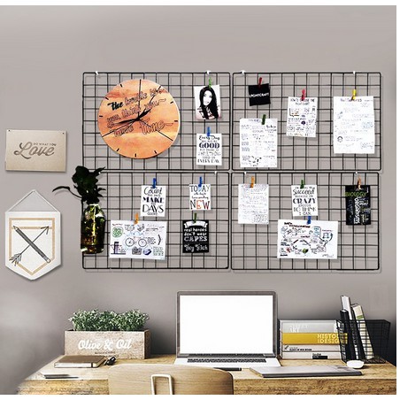 Jual HIJANG 52x35 hiasan dinding wall grid pajangan foto black grid ...