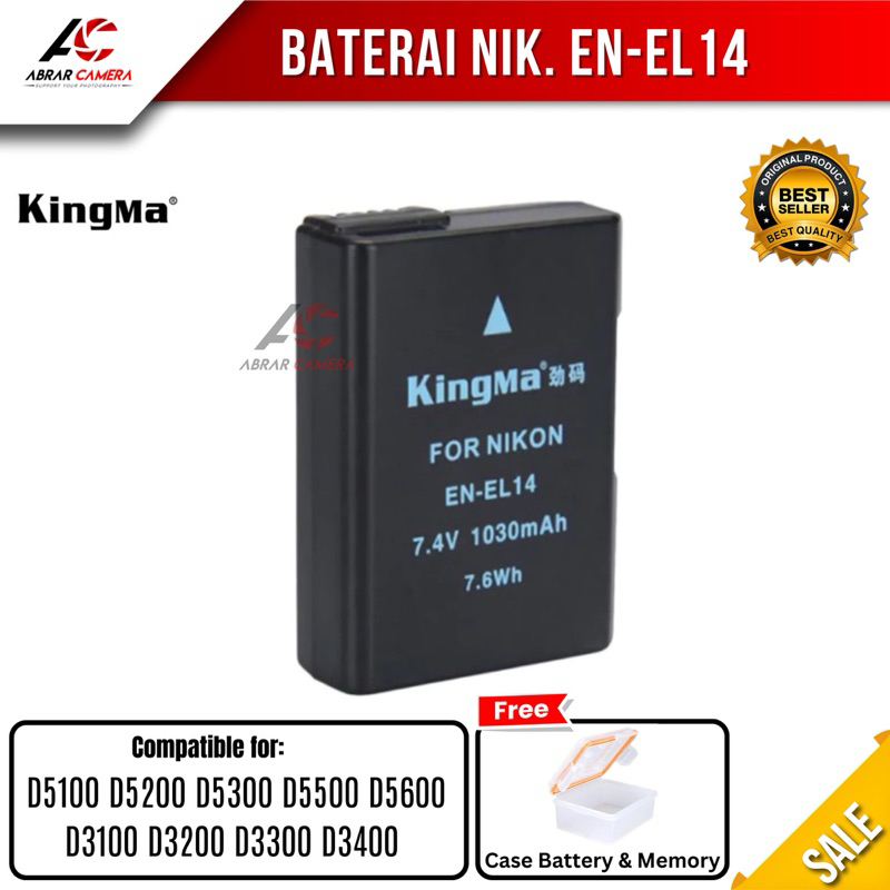 Jual Kingma Baterai Nikon EN-EL14 Battery EL-EN14a D3300 D3100 D3200 D3400 D5100 D5200 D5300 ...