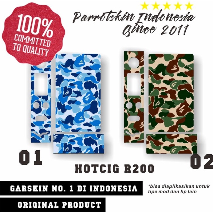 Jual TERLARISSS Garskin Premium Hotcig box R2 bape army Bisa CUstom ...