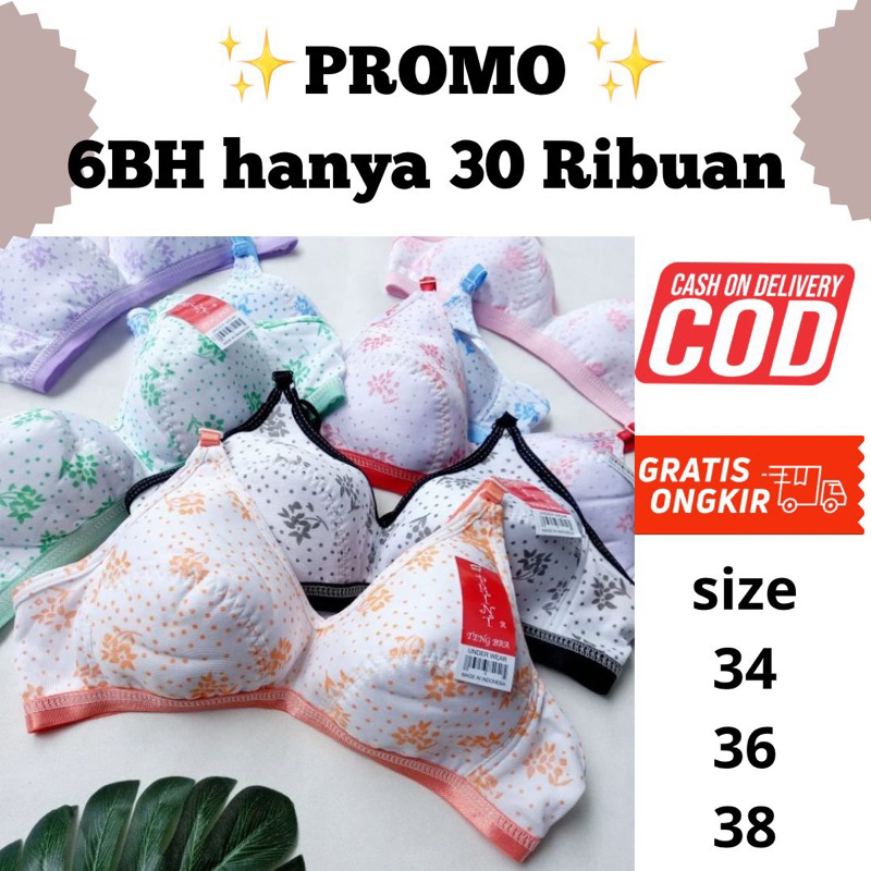 Jual 6 PCS SPORT BRA REMAJA / BH REMAJA MOTIF / BH ANAK SEKOLAH ...