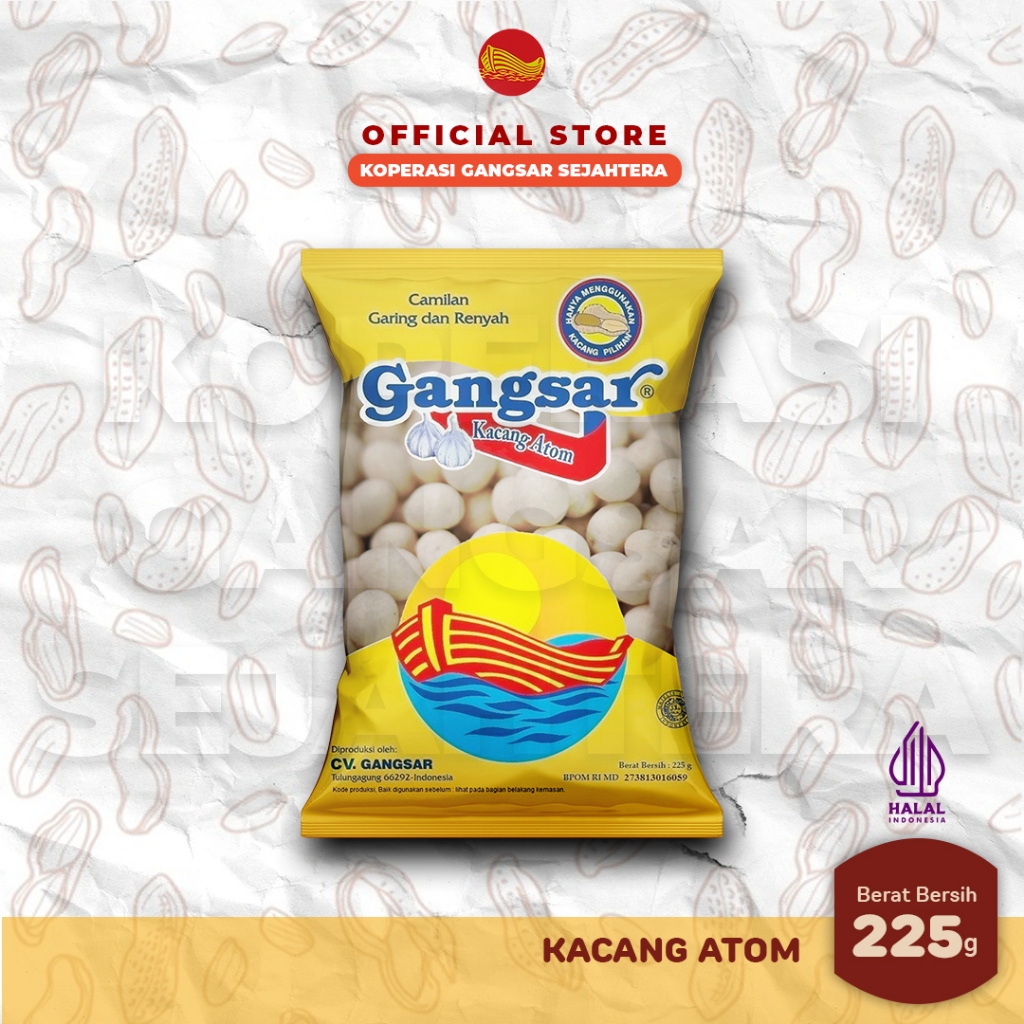 Jual KACANG ATOM SHANGHAI GANGSAR HIGH CLASS 225gr | Shopee Indonesia