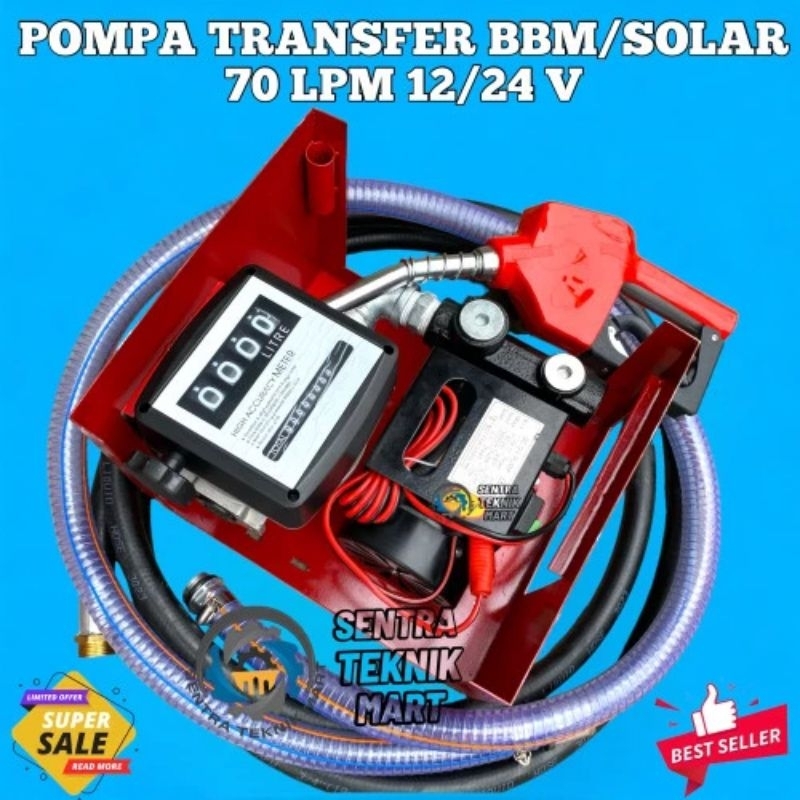 Jual Pompa transfer solar DC 24V 70 LPM pompa transfer minyak/oli ...