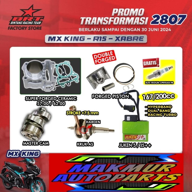 Jual Promo Transformasi BRT 2807 Paket Bore Up 167/200cc MX King / R15 ...