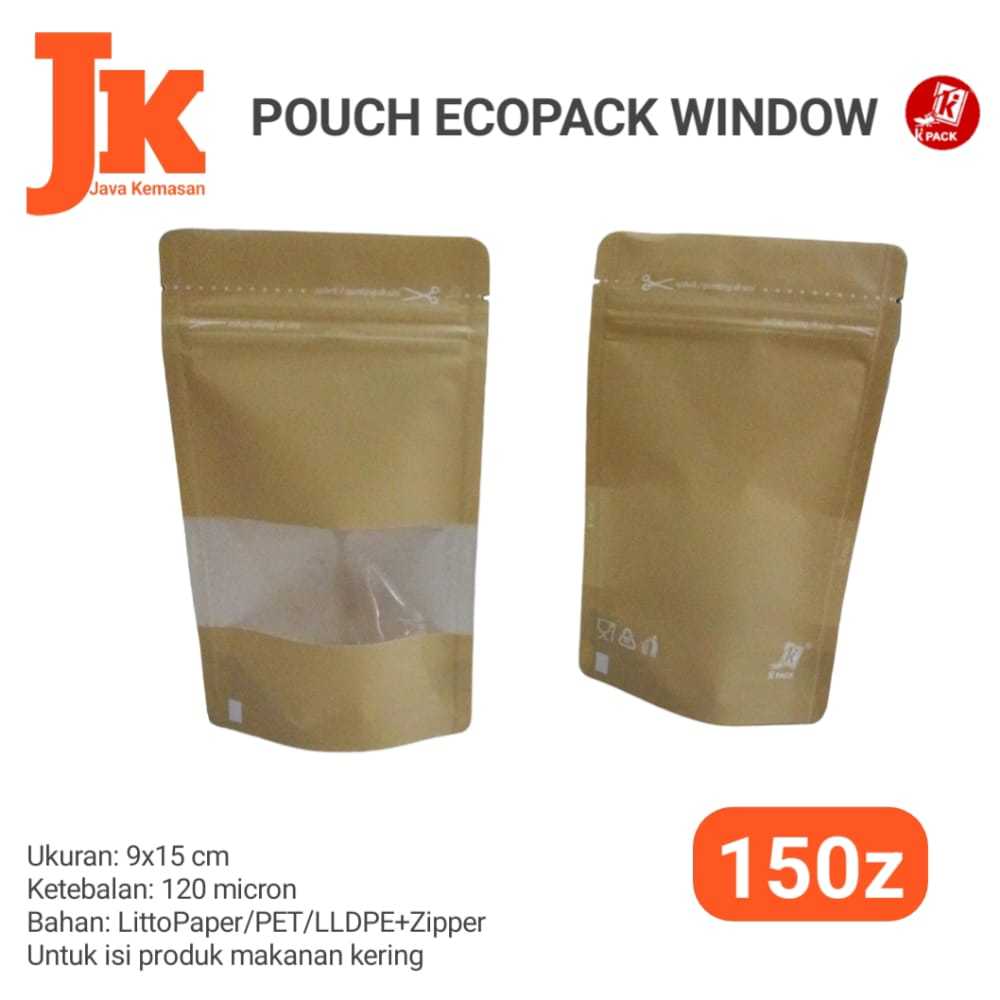 Jual ECOPACK WINDOW 150Z STANDING POUCH WINDOW LITHOPAPER KERTAS ...