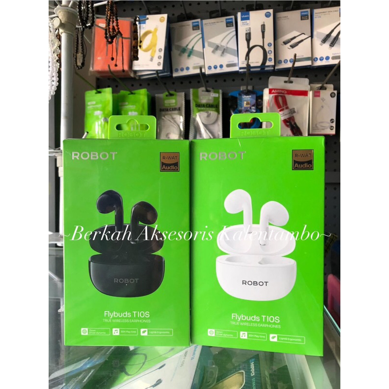 Jual ROBOT TWS Flybuds T10S Semi In Ear Wireless Earbuds Bluetooth 5.3 ...