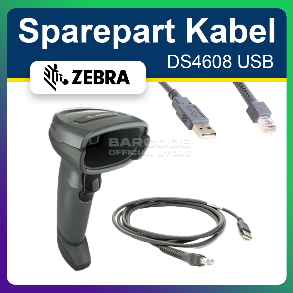 Jual Kabel USB Scanner Barcode Zebra Symbol DS4608 Original Sparepart ...