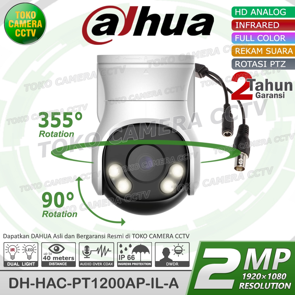 Jual KAMERA CCTV ANALOG PTZ CAMERA DAHUA 2MP 1080P BERPUTAR AUDIO FULL ...