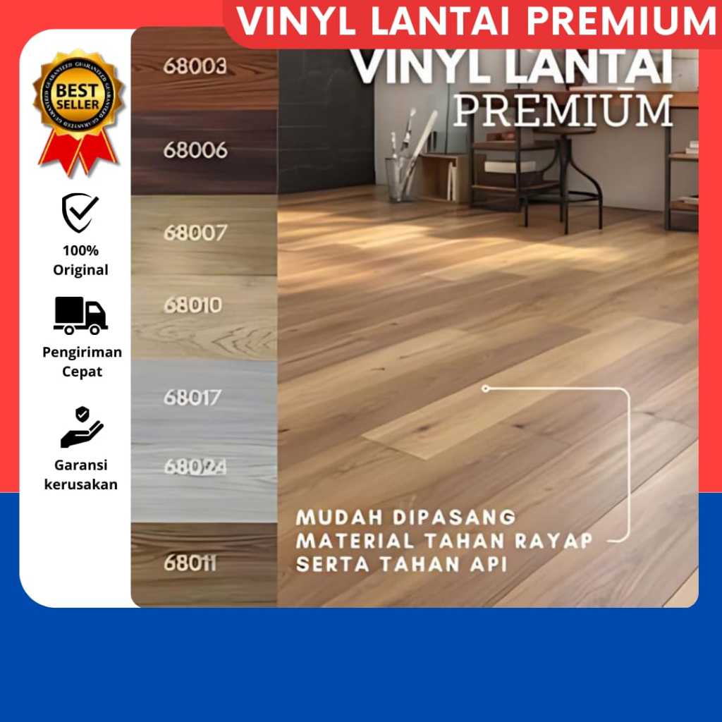 Jual Vinil Lantai Premium motif kayu/vinil lantai 3mm isi 2,1m/lantai ...