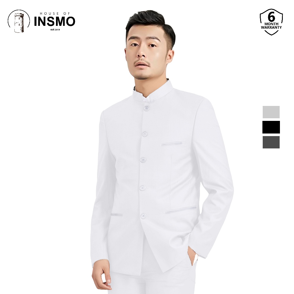 Jual Jas Koko Pria Jasko Mandarin Model Slim Fit Setelan - HOI | Shopee ...