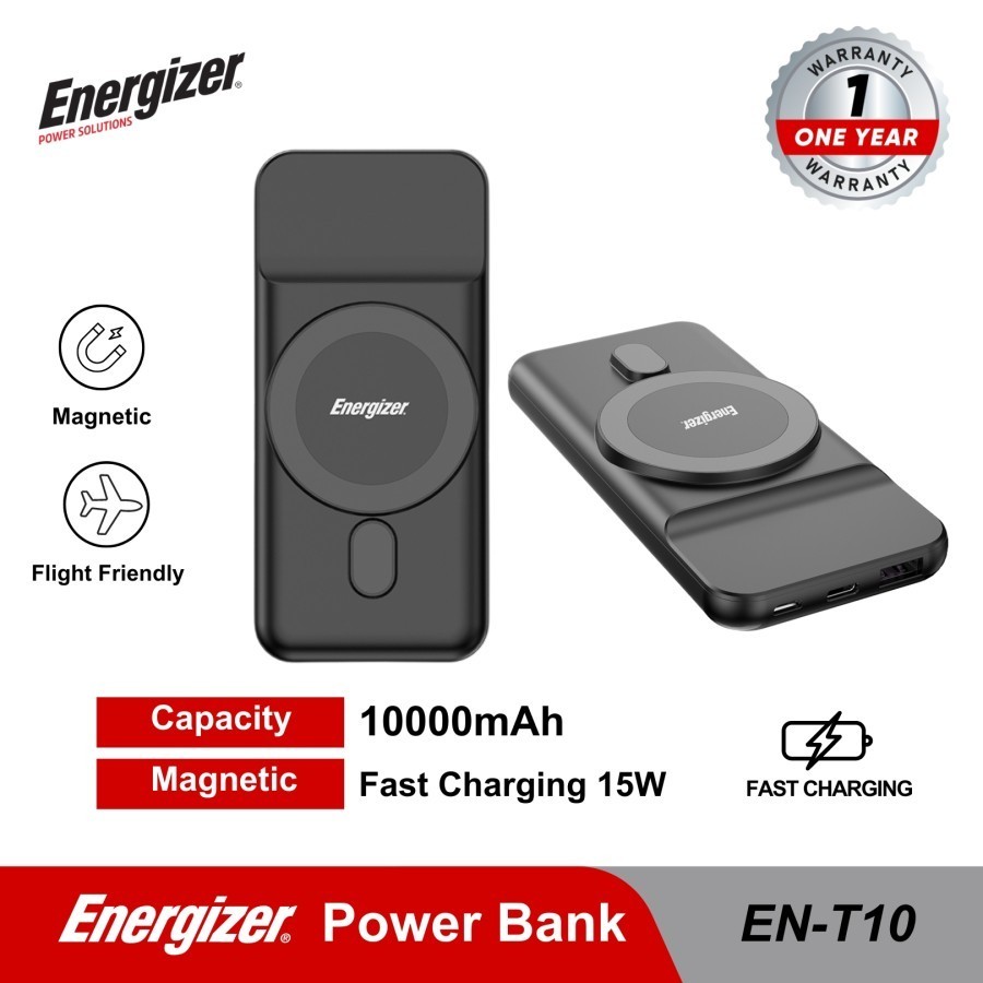 Jual Power Bank Energizer ET10 10000mAh Fast Magnetic and Wireless ...