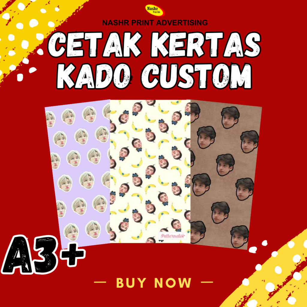 Jual CETAK KERTAS KADO CUSTOM CETAK KERTAS KADO A3 BUNGKUS KADO ...