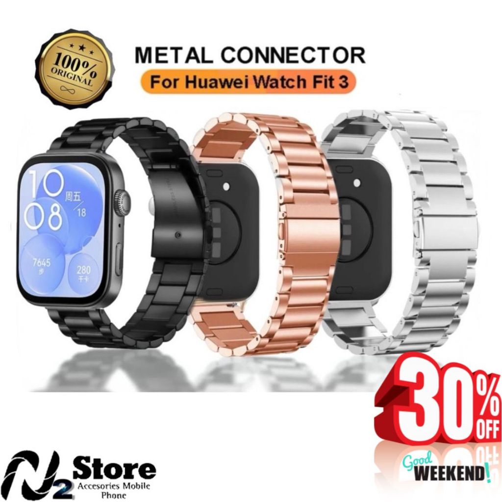 Jual STRAP HUAWEI WATCH FIT 3 POINTER STAINLESS STEEL TALI JAM TANGAN ...