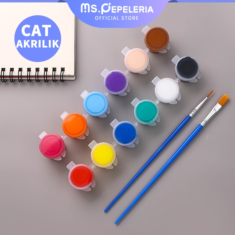 Jual cat akrilik set 6 Warna 12 Warna/cat air anak/Cat Akrilik Kanvas ...