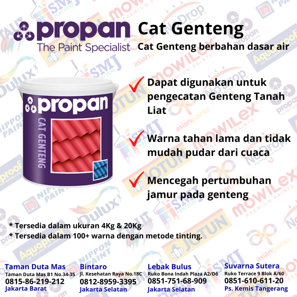 Jual CAT GENTENG PROPAN TINTING 20 KG | Shopee Indonesia